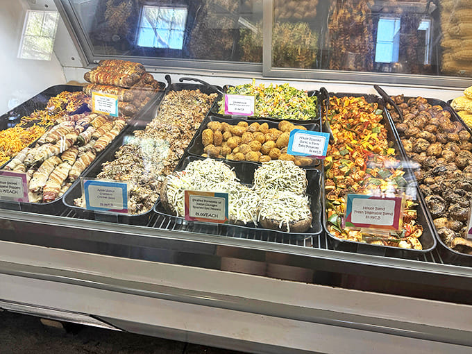 Trays of homemade delights showcase the care and creativity that goes into every bite at this artisanal haven.