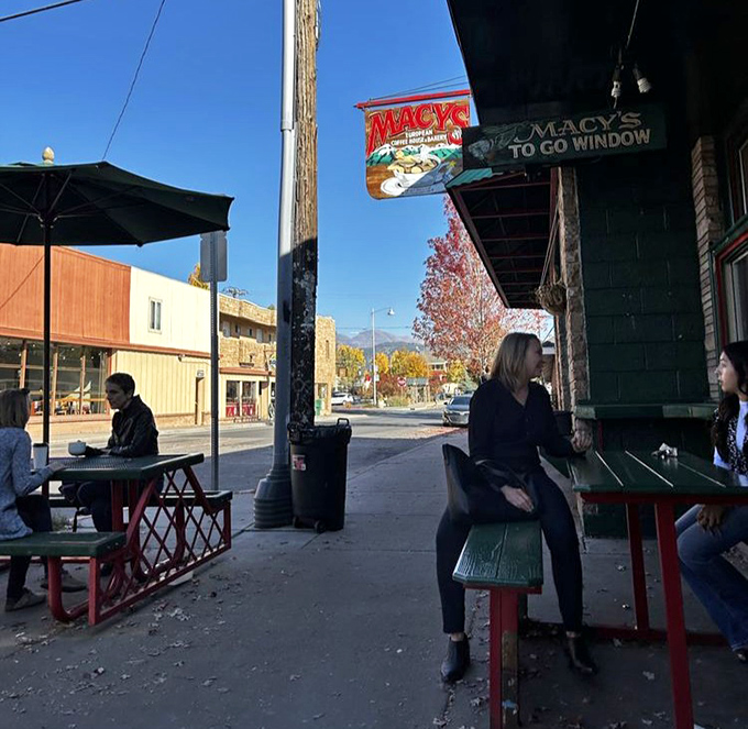 The outdoor seating area offers prime Flagstaff people-watching with the added bonus of mountain air that makes everything taste better.