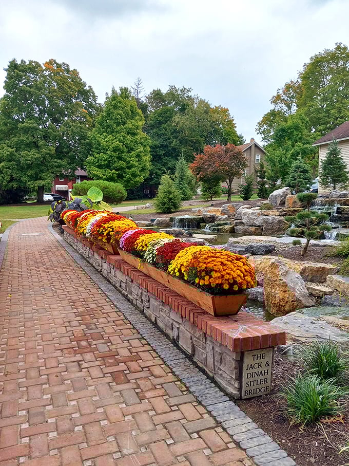 Water doesn't just flow here &ndash; it dances down these carefully arranged stones like nature's own staircase.