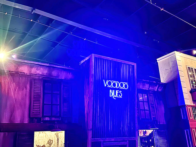 The Voodoo Blues section glows with mysterious blue light, promising mystical horrors where the boundaries between life, death, and something in-between blur completely.