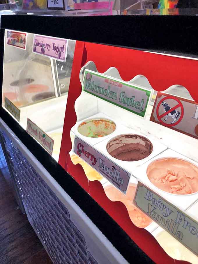 The ice cream case &ndash; where difficult decisions are made daily and "I'll just have a small cone" becomes three scoops of technicolor temptation.