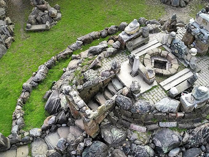 From above, the intricate design of the stone formations becomes apparent &ndash; a testament to vision, planning, and years of dedicated labor.