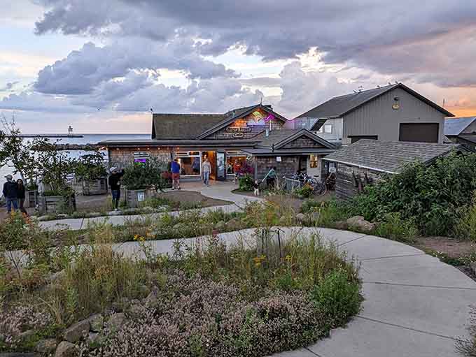The cafe at dusk, when the sky puts on a show and you realize you've found one of Minnesota's special places.