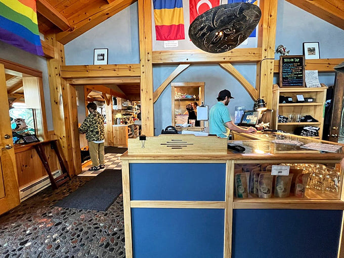 The ordering counter where your journey to fish and chips excellence officially begins, no turning back.