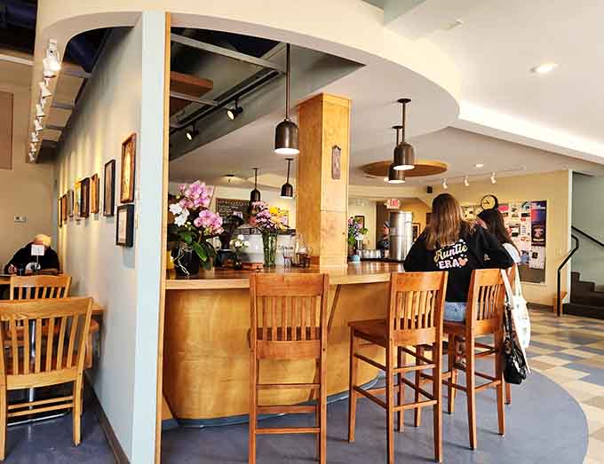 Counter seating offers prime people-watching real estate and puts you front-row for the barista ballet happening behind the bar.