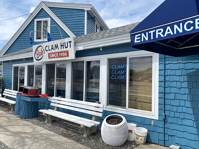 Bob's Clam Hut's blue shingles have been sheltering seafood lovers since 1956, proving that good taste never goes out of style.