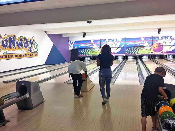 Funway's bowling lanes offer the perfect blend of competitive spirit and forgiving bumpers for those whose balls have a magnetic attraction to gutters.