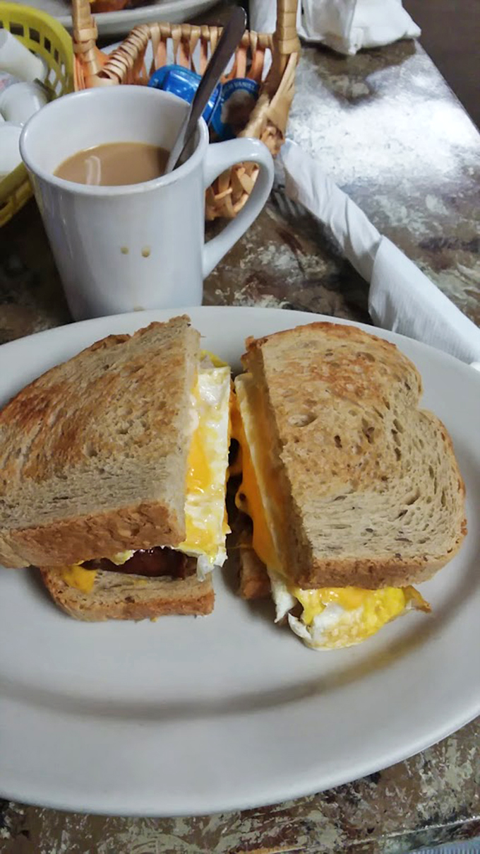 Handheld happiness! All the best parts of breakfast, neatly packaged between two slices of toasty perfection.