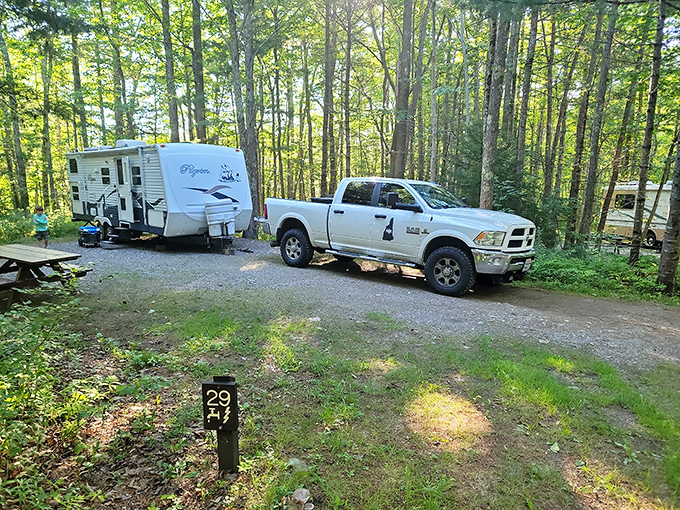 Camping in Camden Hills: where "roughing it" includes ocean breezes and the soundtrack of waves meeting shore in the distance.