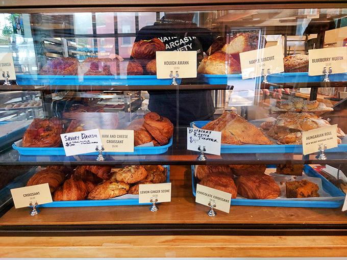 A glass-fronted museum of carbohydrate artistry &ndash; from croissants to cookies, each item more tempting than the last.