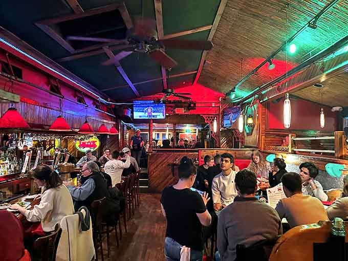 Happy diners fill the space with energy and laughter, the universal signs of a restaurant doing everything right.