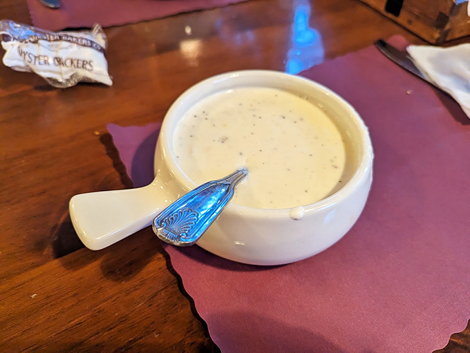 New England in a bowl &ndash; creamy clam chowder that's thick enough to make Manhattan jealous.
