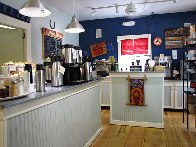 The coffee station &ndash; where baristas work their magic while customers contemplate how many pastries constitute a "reasonable" order.