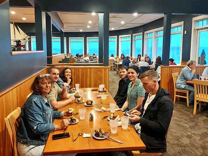 Happy diners enjoying the kind of meal that turns strangers into friends and good days into great memories.