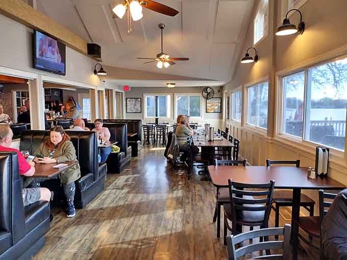 These diners look like they've figured out the secret to happiness: good food, great views, and zero reason to rush anywhere.
