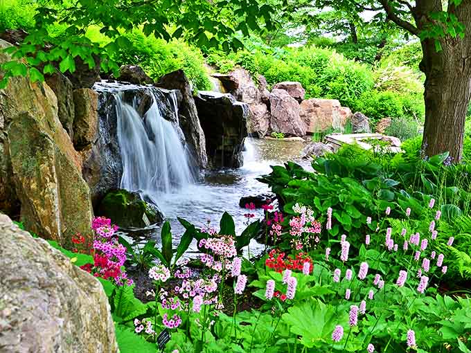 Water tumbles over ancient rocks while primroses add splashes of color &ndash; nature's version of a multi-sensory spa experience.