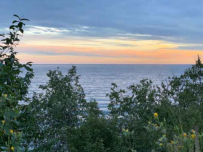 Sunset paints the water in colors that would make a paint store jealous, creating a masterpiece that changes nightly.