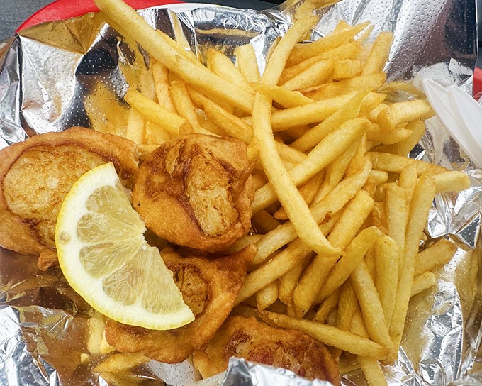 The classic fish and chips &ndash; golden haddock with a crisp exterior giving way to flaky white fish that practically melts on your tongue.
