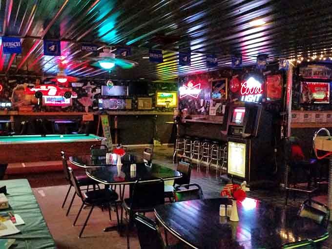 Multiple seating areas mean you can choose your own adventure, whether that's cozy booth dining or front-row seats to the game.