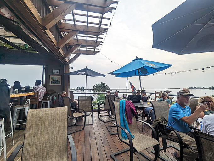 The rooftop deck offers harbor views and fresh air, turning a great meal into an unforgettable dining experience when weather cooperates.