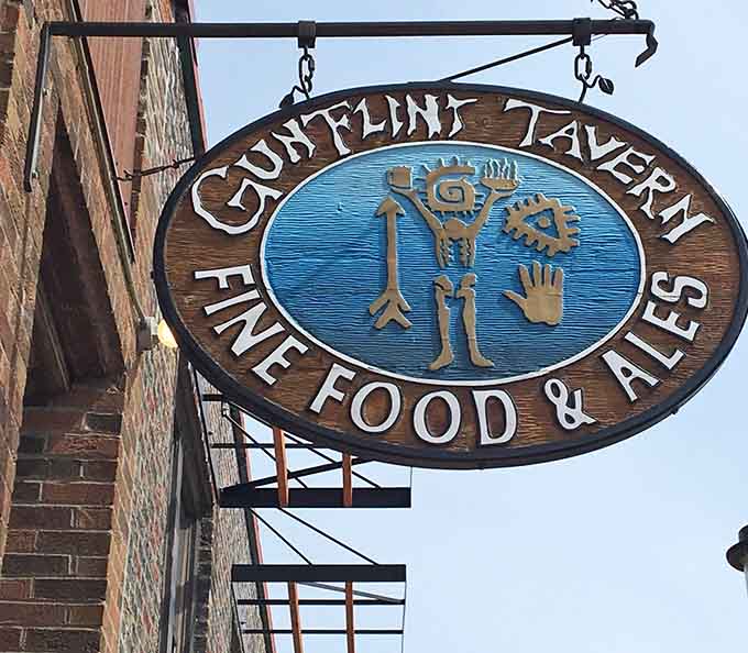 The Gunflint Tavern sign welcomes travelers and locals alike to a place where fine food meets genuine hospitality.