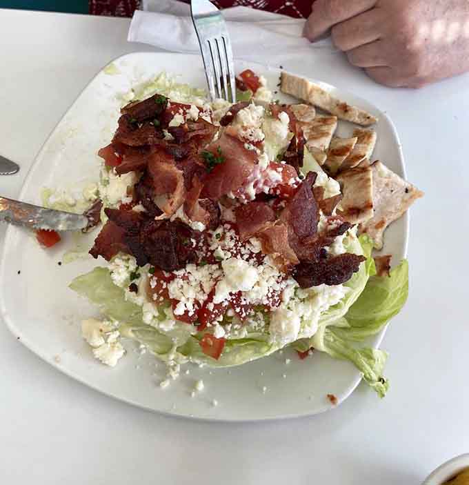 Even the salads here understand they're in a diner and come loaded with enough toppings to make them actually satisfying.