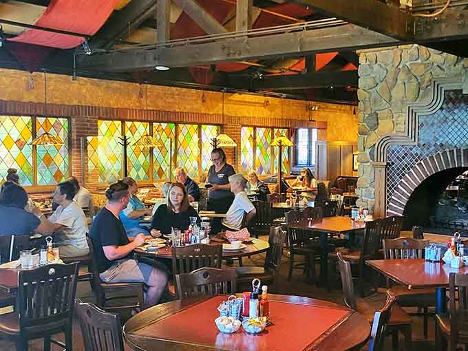 Diners enjoy meals in bright, welcoming atmosphere that makes every breakfast feel like a celebration.