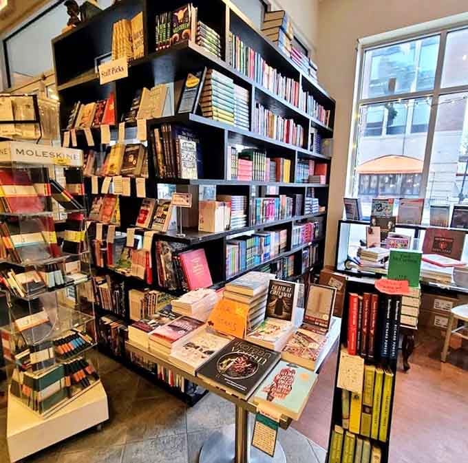 Every shelf tells a story before you even open a book – the art of display is taken seriously at this literary haven.