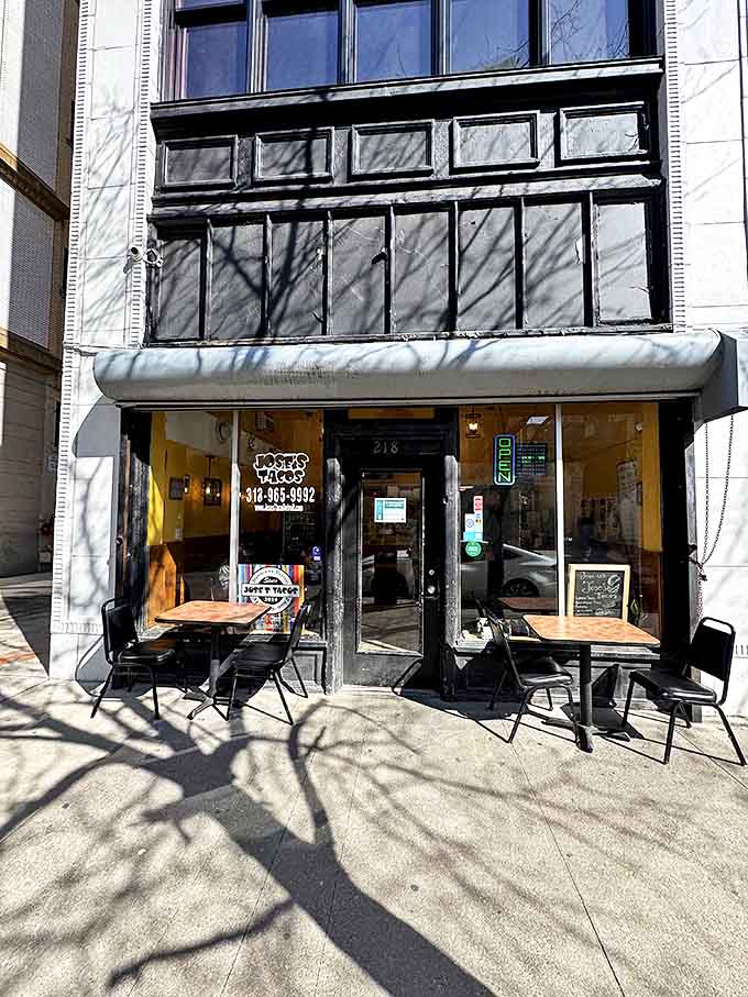 Outdoor seating provides prime people-watching real estate when Detroit weather cooperates, making your taco experience even more enjoyable.