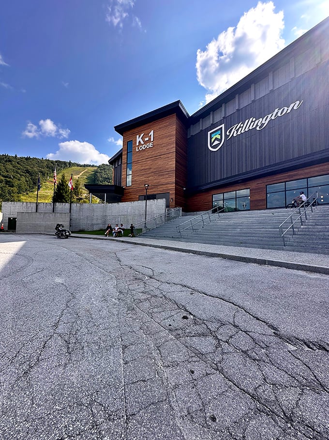 Killington's K-1 Lodge stands as a modern mountain sanctuary, where adventures begin and weary explorers find respite.