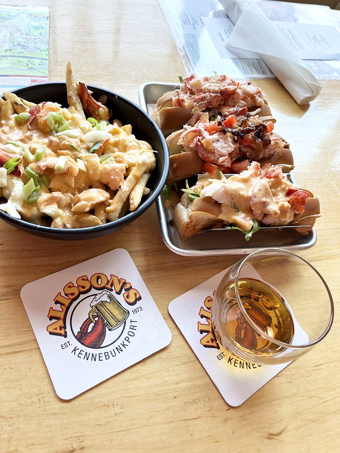 The ultimate comfort food duo: lobster rolls that could make a New Englander weep, paired with poutine that would make a Canadian proud.