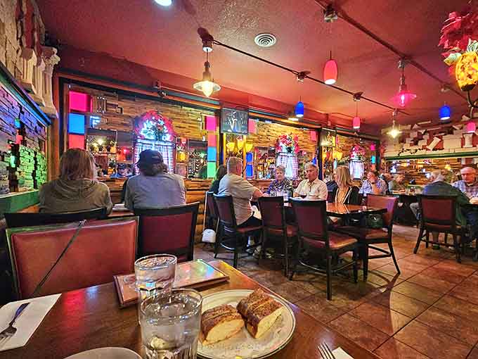 Diners enjoy generous portions in a space that welcomes everyone from date nights to family gatherings, where nobody judges your carb consumption choices.