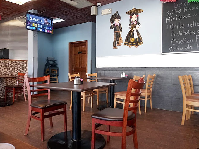 Mismatched chairs and cultural artwork create an atmosphere that's authentically welcoming, where everyone's invited to pull up a seat and stay awhile.