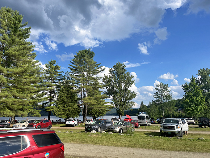 The parking area fills with vehicles bearing license plates from across New England &ndash; Crystal Lake's fan club assembling.