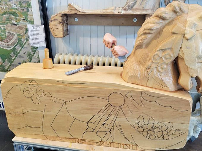 A carousel horse in progress reveals the artistry behind the magic &ndash; like seeing a celebrity without makeup, but much more wooden.