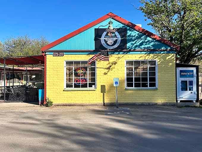 MorQ BBQ's bright yellow exterior practically shouts "Come get some delicious smoked meat!" and who are we to argue?