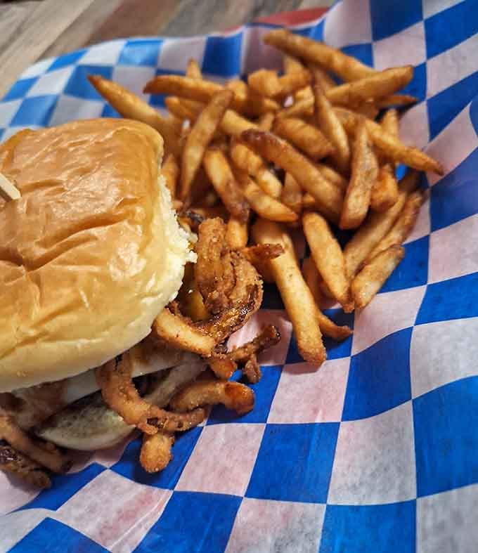 A burger and fries combo that understands its assignment: be delicious, be satisfying, and don't apologize for either.