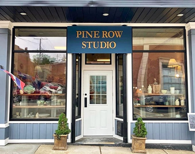 Pine Row Studio's inviting storefront beckons with artistic treasures – step inside and discover why creativity thrives in small-town America.