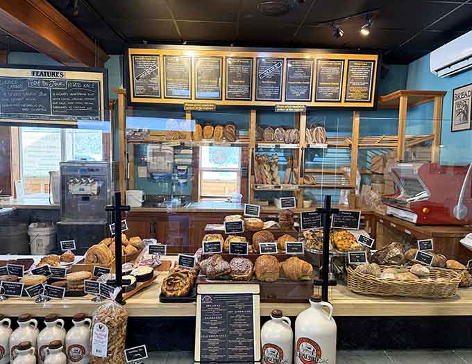 Fresh-baked bread displayed like edible art, each loaf a testament to traditional baking done right in modern times.