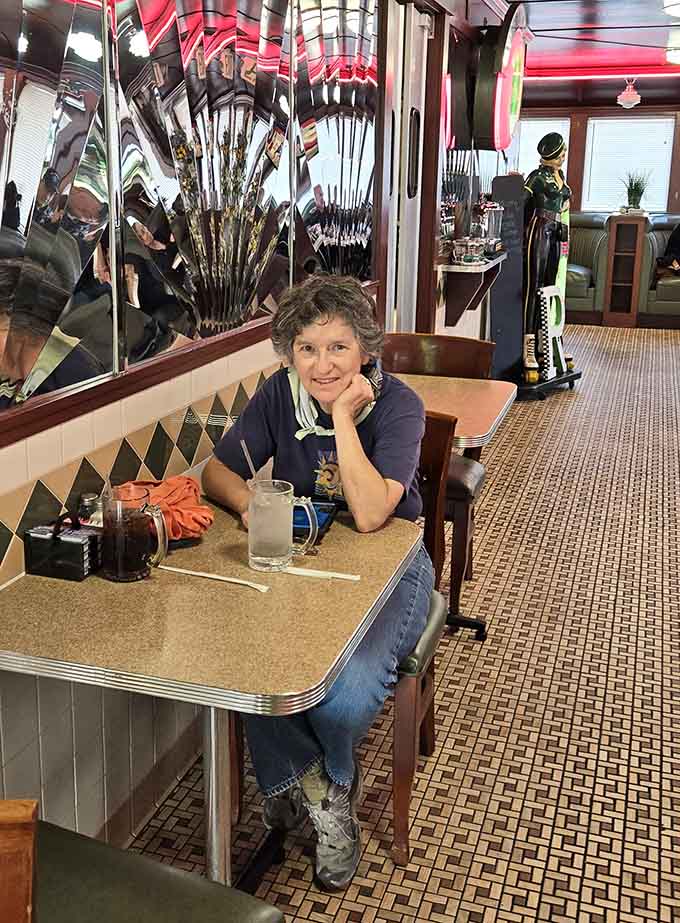 Those chrome-edged tables have hosted more life decisions over coffee than most therapists see in a year.