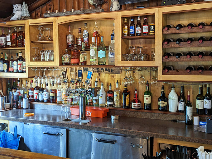 A well-stocked bar area ready to complement your meal with the perfect beverage, because good food deserves good drinks.