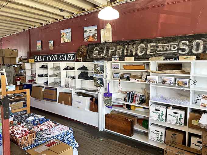 Shelves stocked with local goods and cafe essentials create that perfect blend of gift shop and general store nostalgia vibes.
