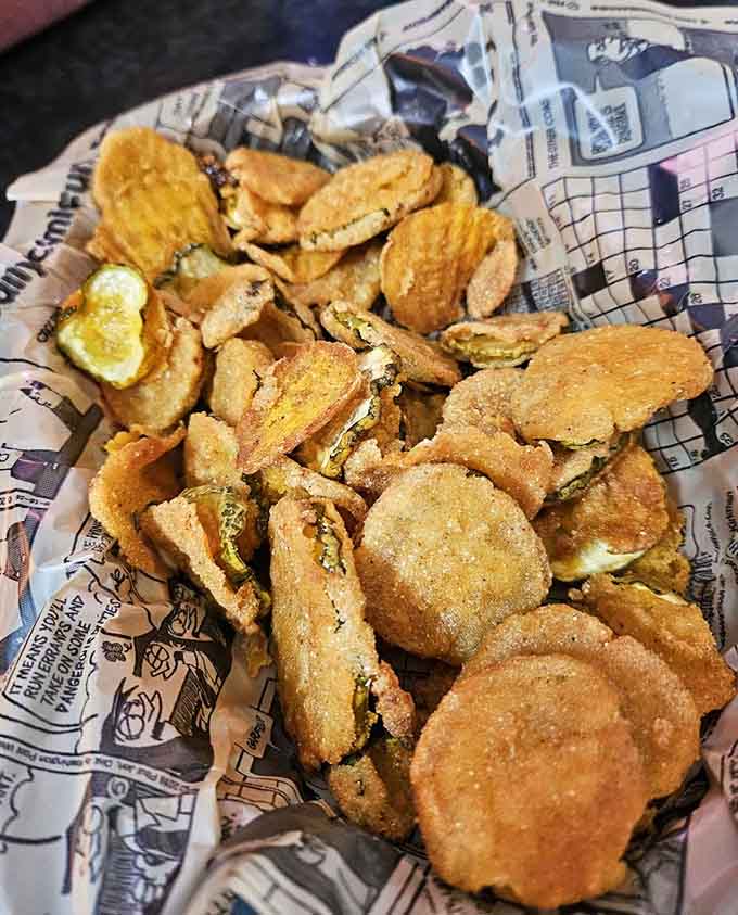 Fried pickles that deliver the perfect balance of tangy and crispy, an appetizer that converts skeptics with every bite.