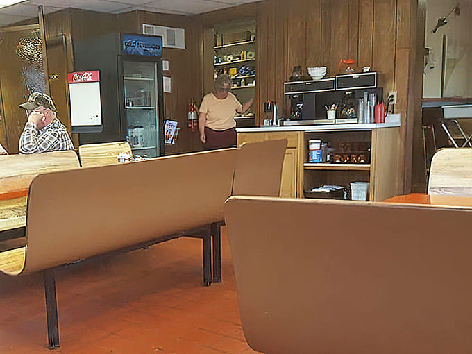 The beverage station stands ready to keep coffee flowing, because no breakfast experience is complete without proper caffeine delivery throughout the meal.