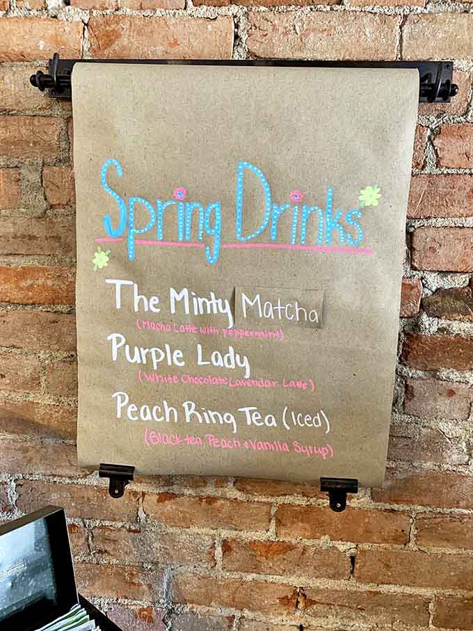 Spring drinks bloom on kraft paper &ndash; from minty matcha to lavender-infused "Purple Lady" &ndash; proving seasonal specials are worth the wait.