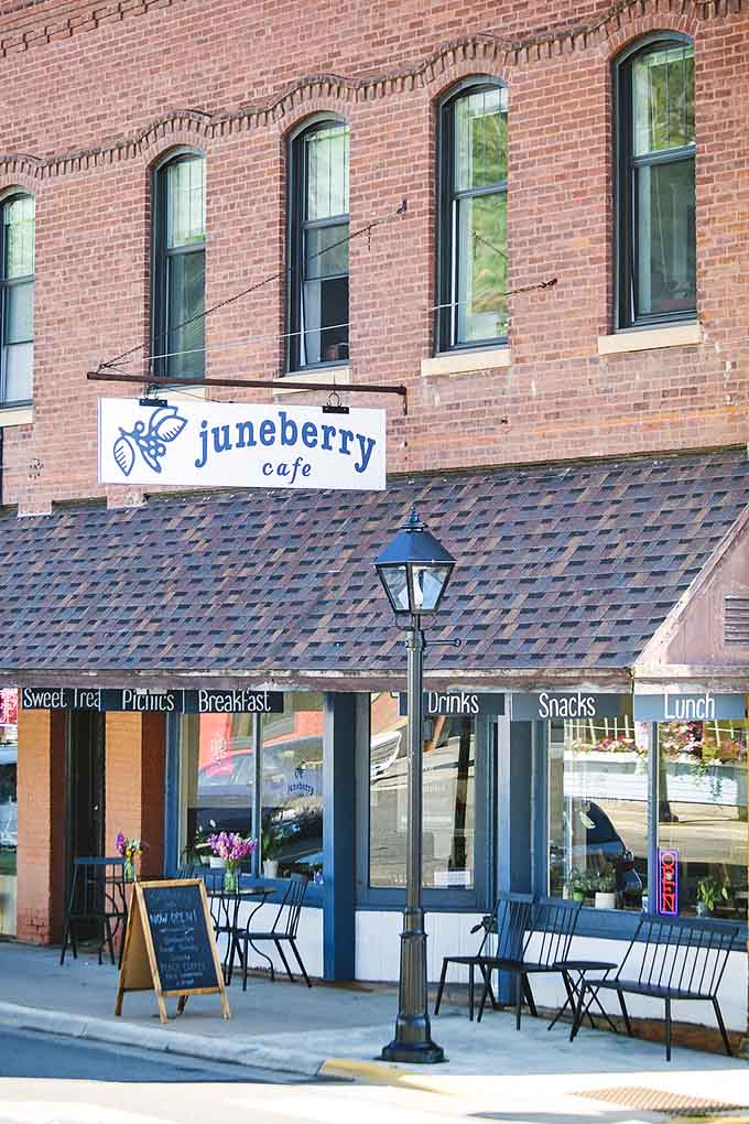 Juneberry Cafe offers breakfast and lunch in a space that feels both modern and welcoming, like your coolest friend's kitchen.