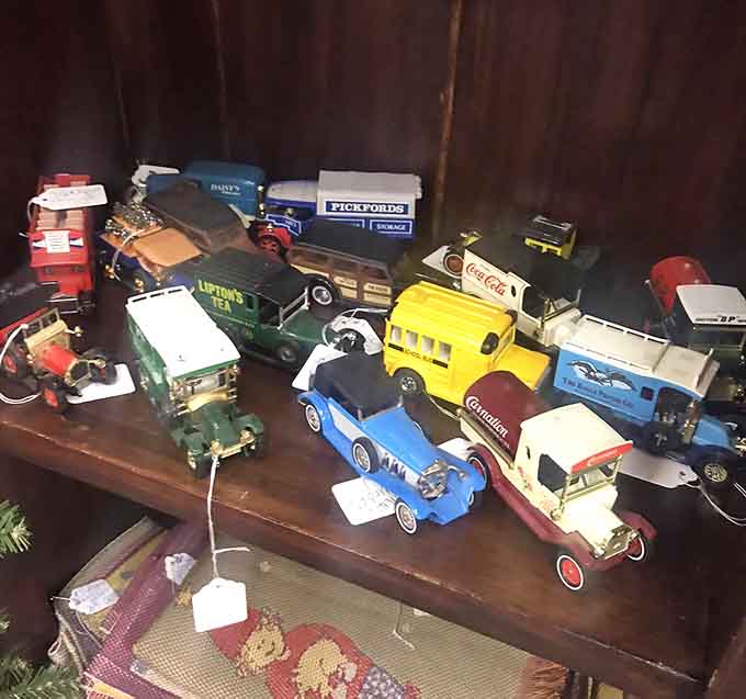 Toy cars line up in the world's most nostalgic traffic jam, each one a metal memory from childhood's simpler days.