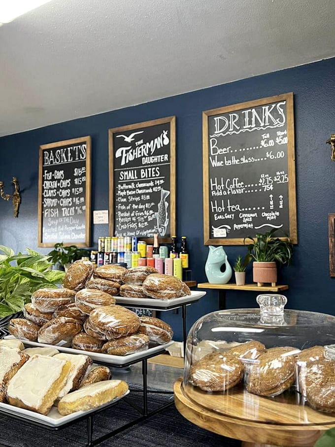 Fresh pastries and baked goods stacked high create the kind of temptation that makes breakfast decisions wonderfully difficult every morning.