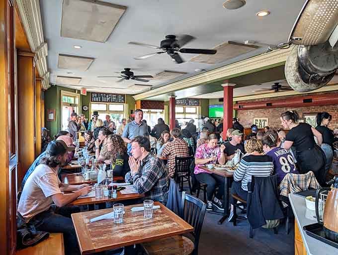 A packed house on a weekend morning is the ultimate endorsement, locals know where the good stuff is.