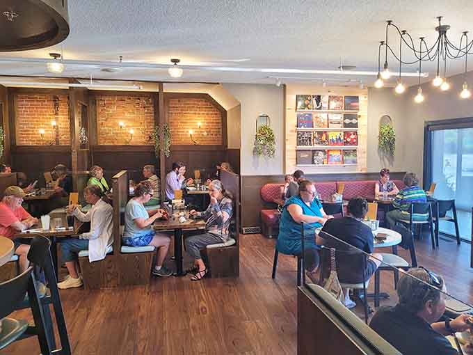 Happy diners enjoying the good life, because that's what happens when the food and atmosphere both deliver.